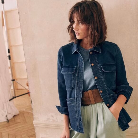 Sezane | Jackets & Coats | Sezane Willa Denim Jacket S | Poshmark